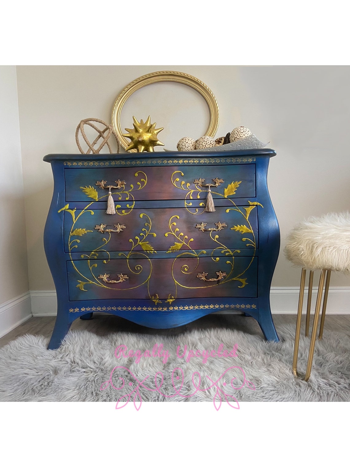 Elegant Iridescent Bombe Chest - Etsy