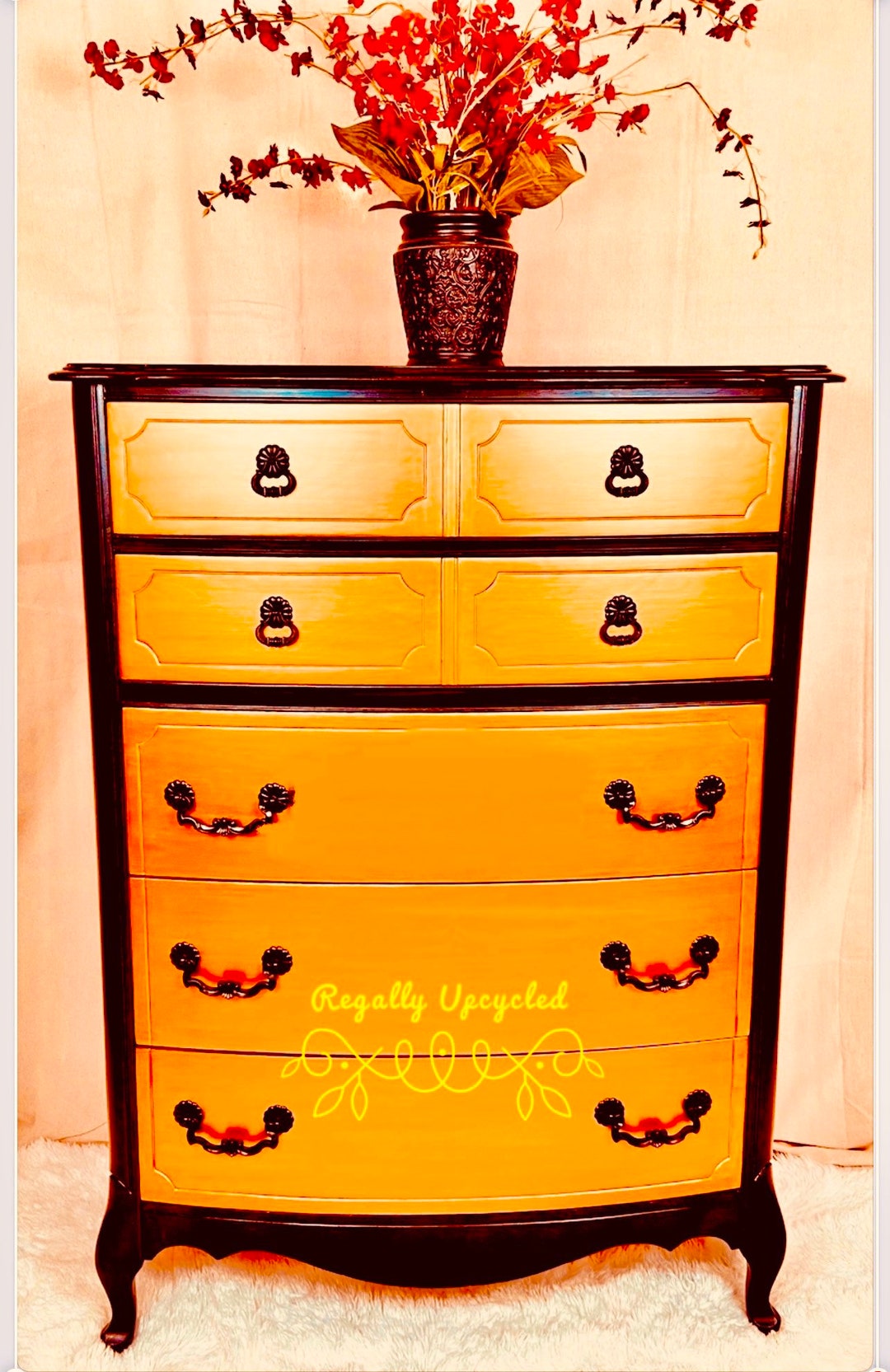 Black and Copper Chest of Drawers - Etsy