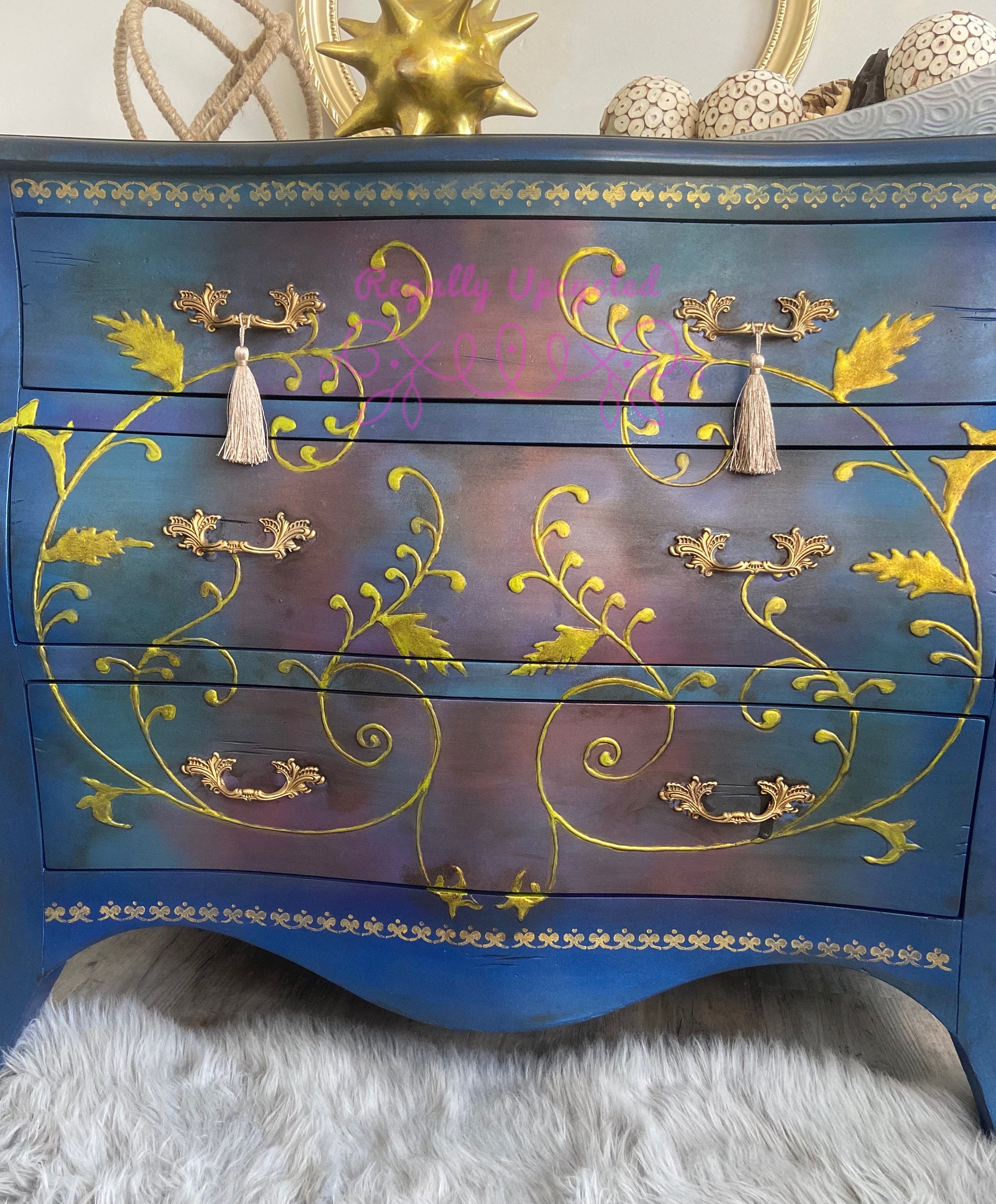 Elegant Iridescent Bombe Chest - Etsy