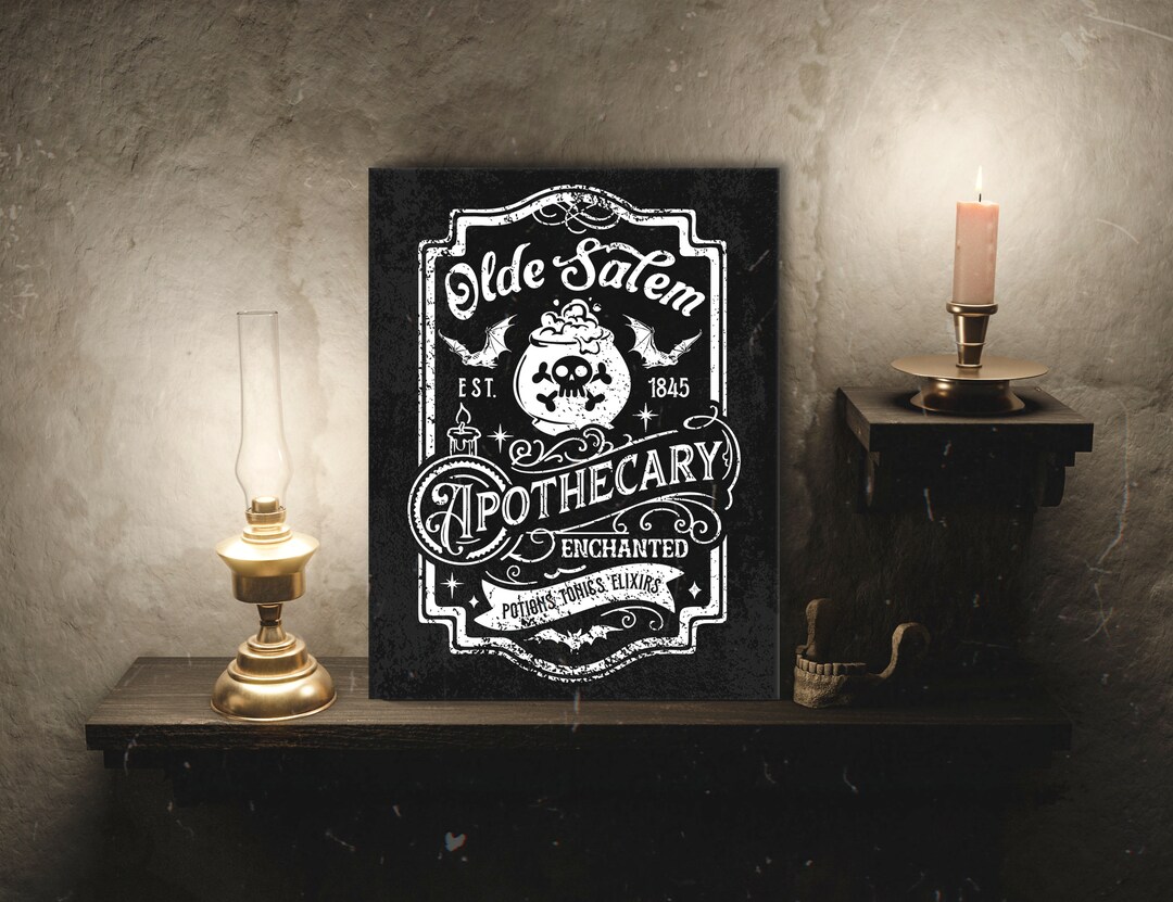 Old Salem Apothecary Sign | 1/2" Black or White Edge Foam Print ...