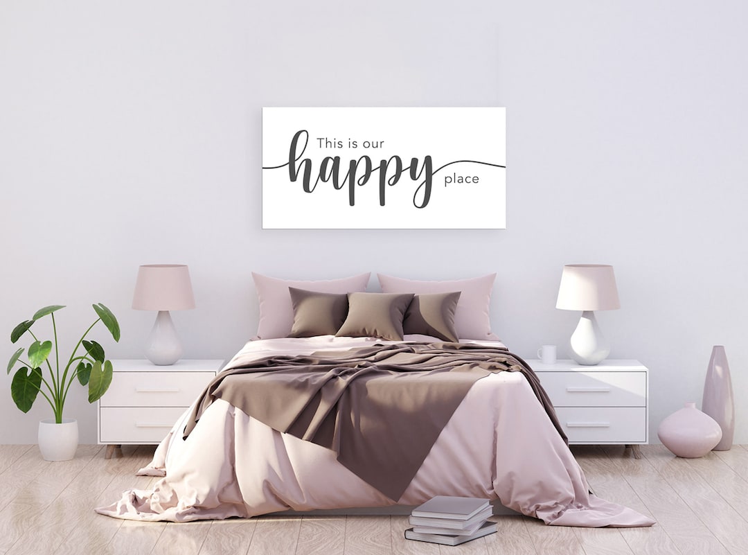 This is Our Happy Place Script Artwork | 1/2" Black or White Edge Foam ...