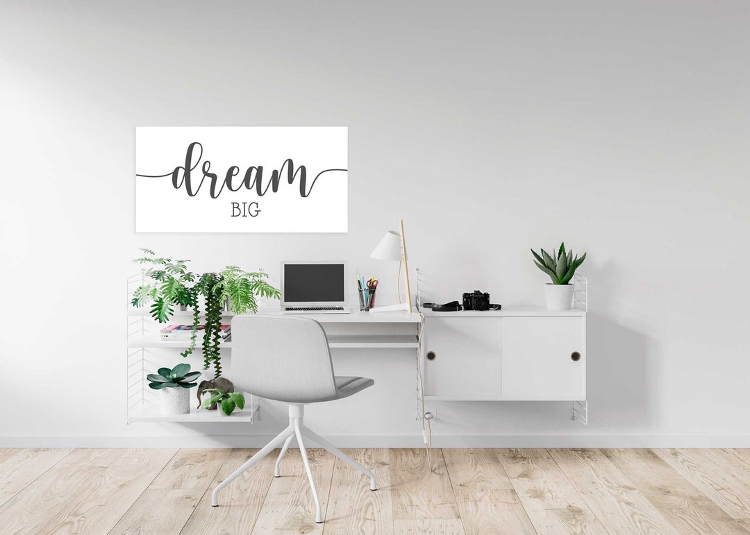 Dream Big Script Artwork 1/2 Black or White Edge Foam Print Wall Art ...