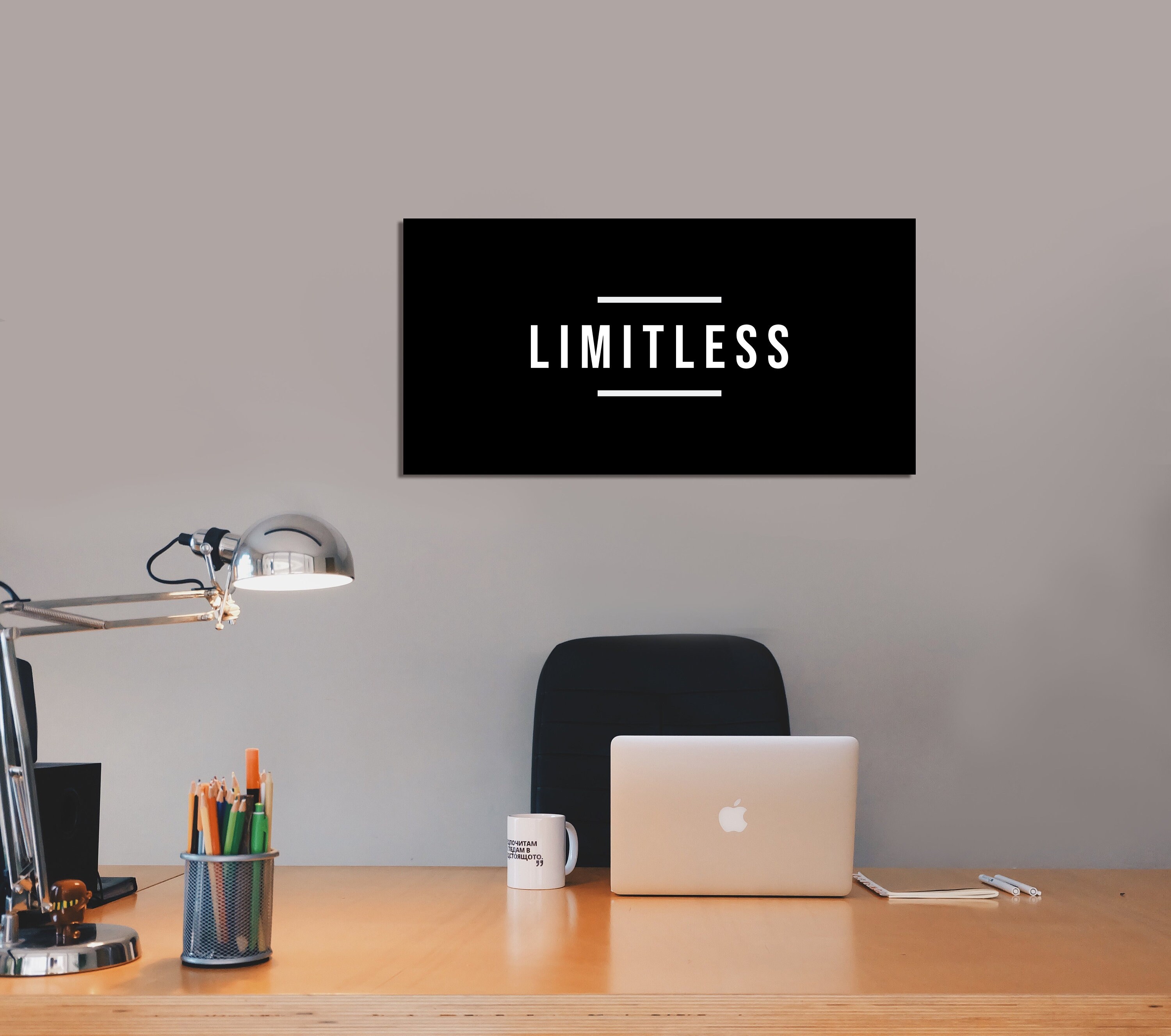 LIMITLESS Motivational Sign 1/2 Black or White Edge | Etsy