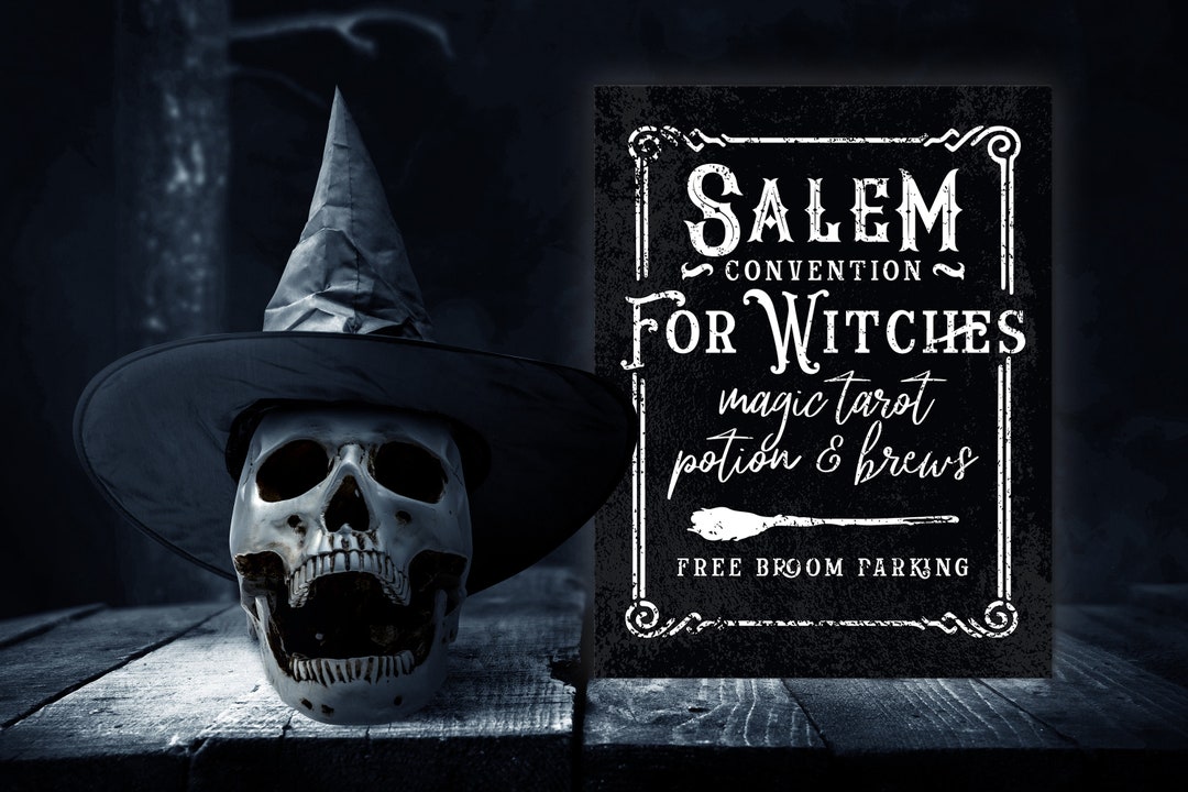 Salem Convention for Witches Sign | 1/2" Black or White Edge Foam Print ...