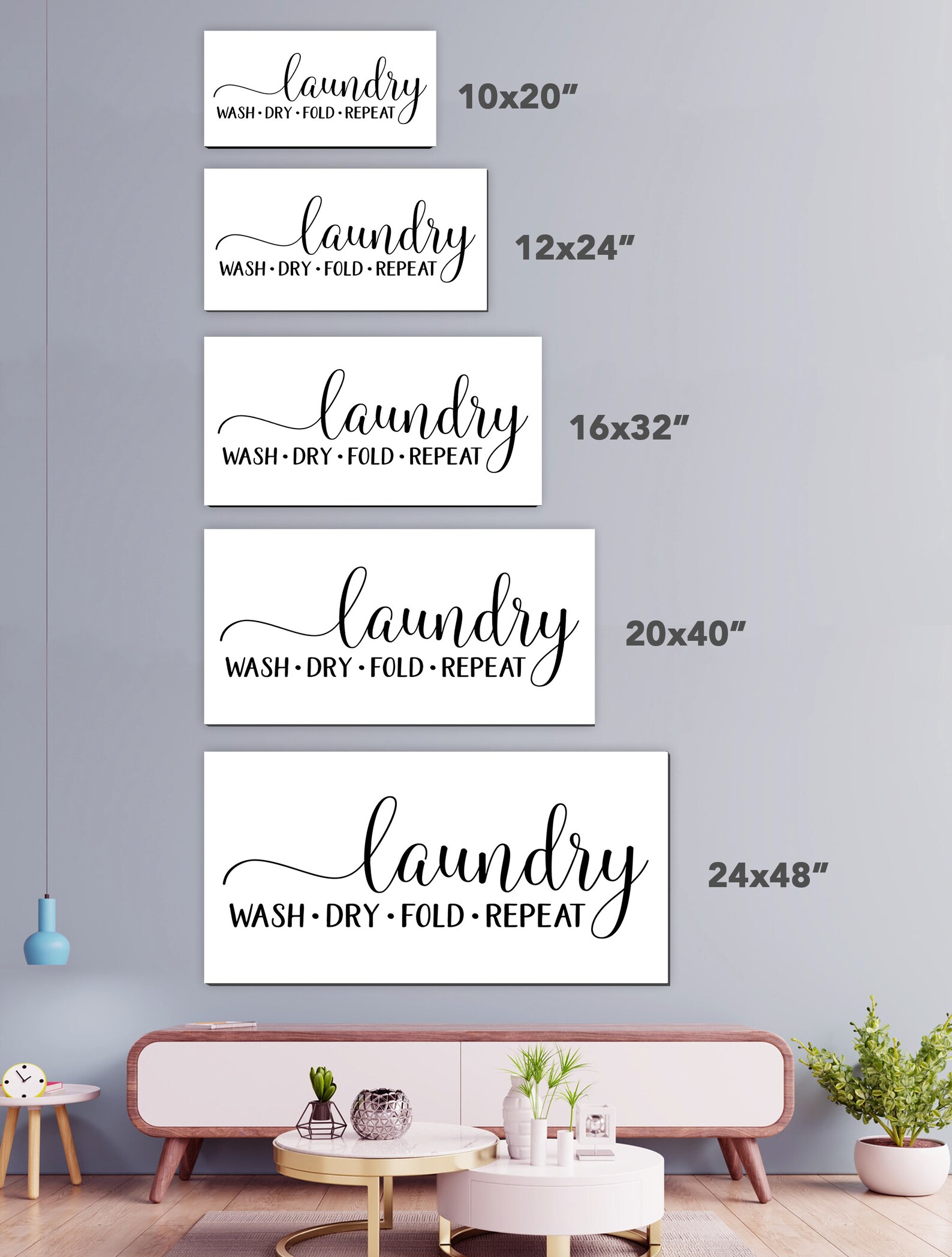 Laundry Sign Wash Dry Fold Repeat 1/2 Black or - Etsy