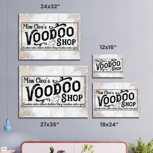Miss Cleo's Voodoo Shoppe Sign | 1/2" Black or White Edge Foam Print ...