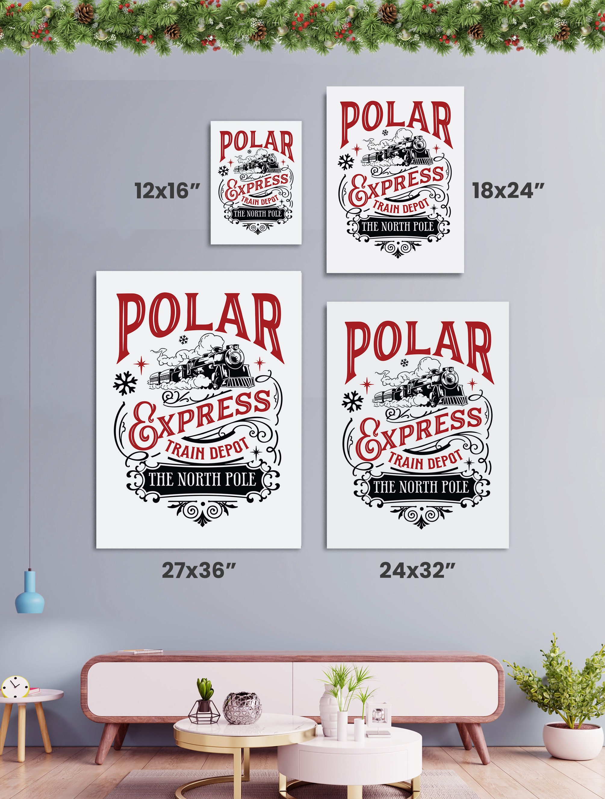 Polar Express Train Depot Sign 1/2 Black or White Edge - Etsy