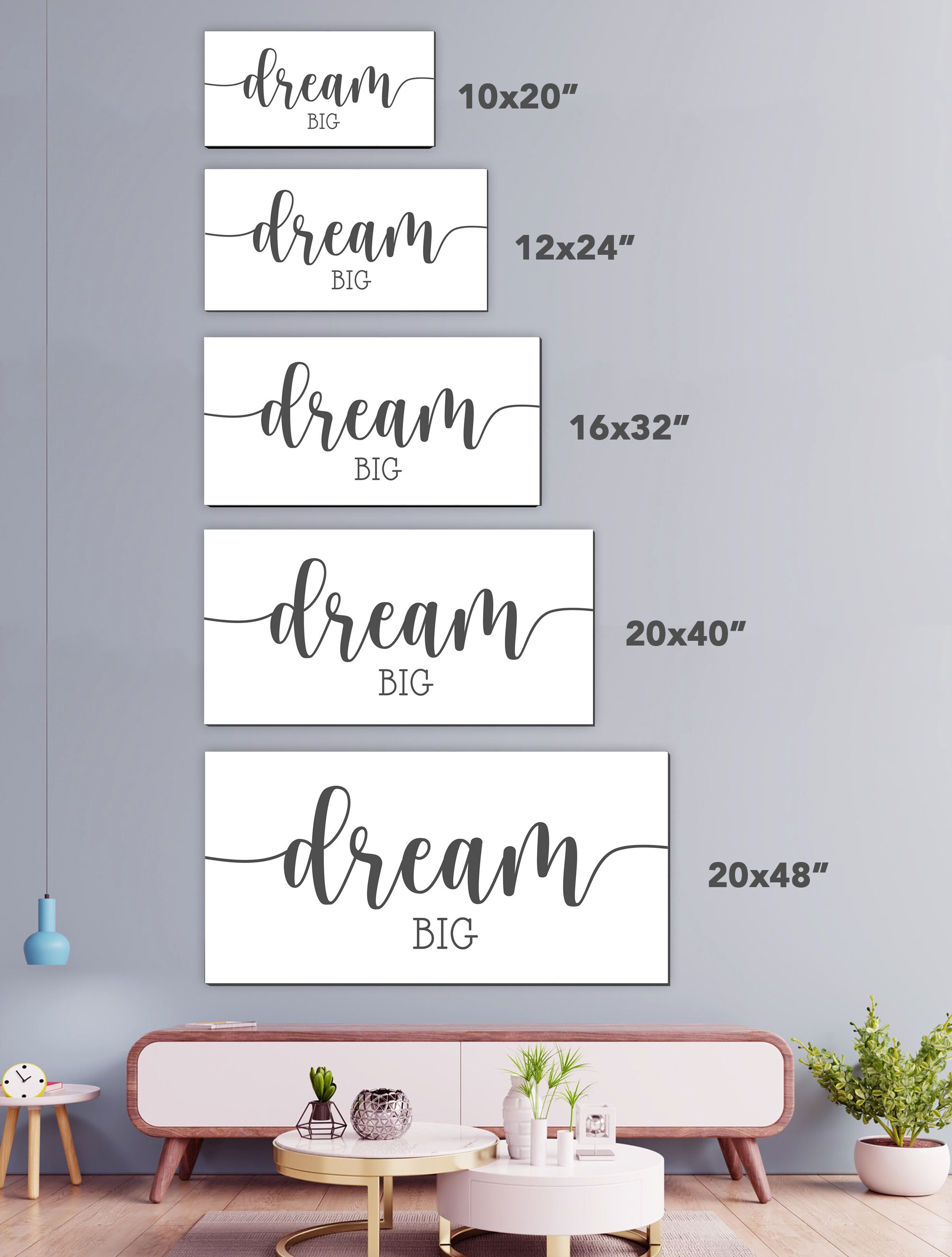 Dream Big Script Artwork 1/2 Black or White Edge Foam - Etsy