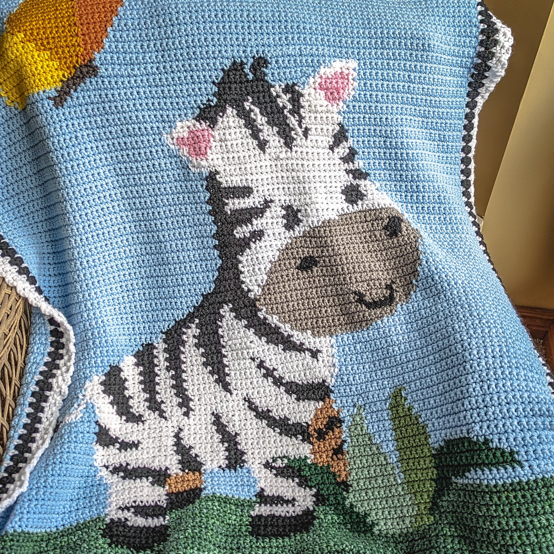 Zebra Crochet Baby or Toddler Blanket Pattern digital Pattern Download ...