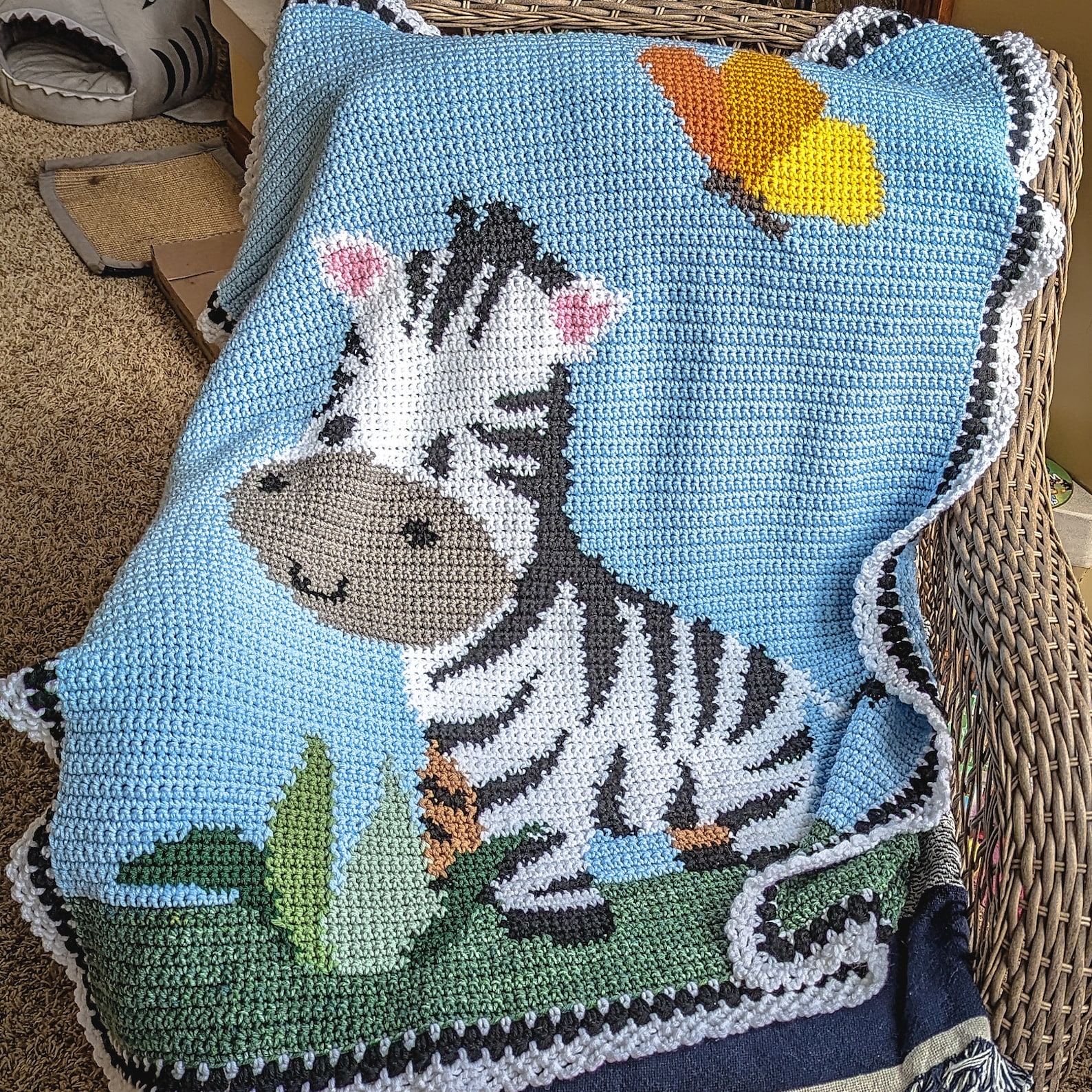 Zebra Crochet Baby or Toddler Blanket Pattern digital Pattern Download ...