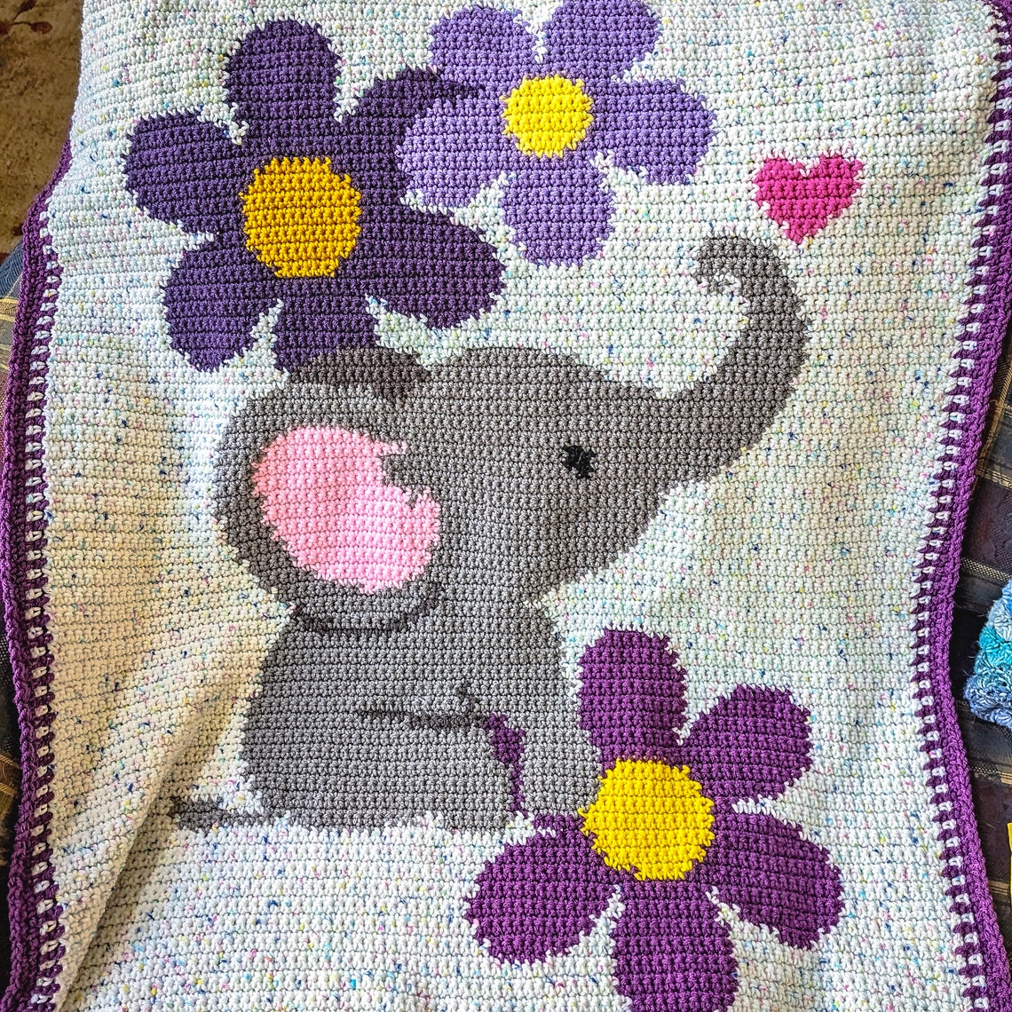 Baby Elephant Crochet Graphghan digital Pattern Only not a Physical ...