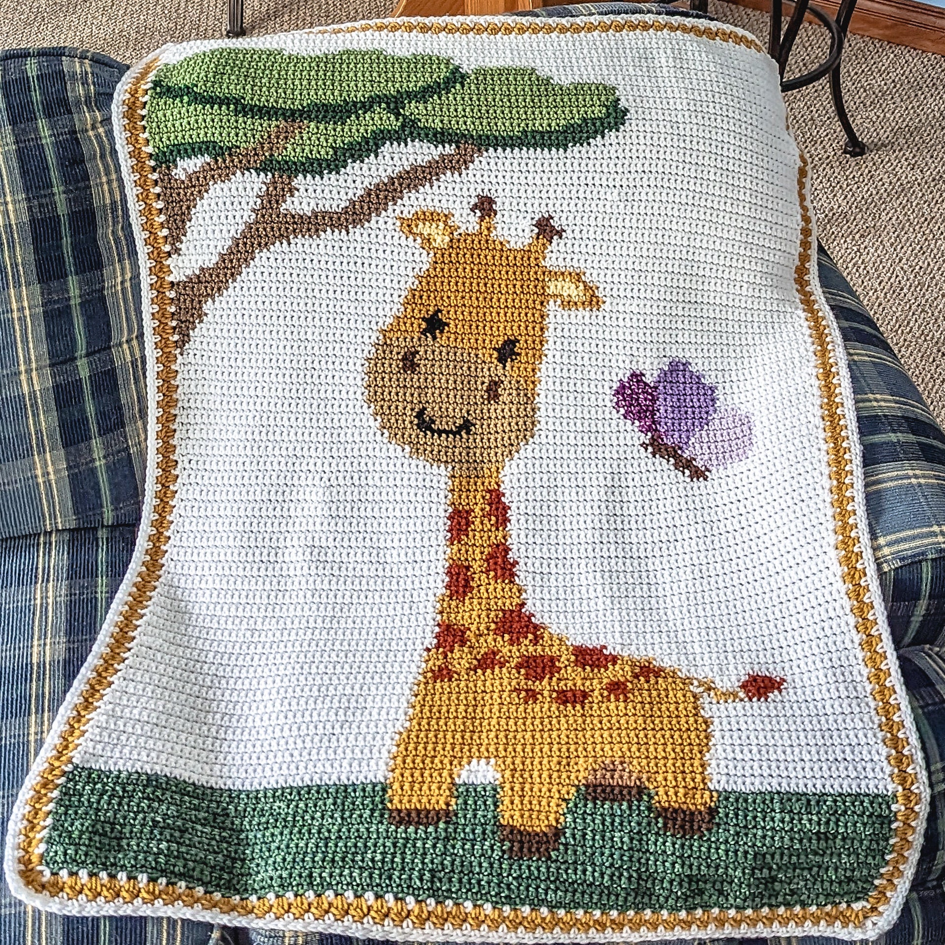 Giraffe Crochet Baby or Toddler Blanket Pattern *digital Download Only ...