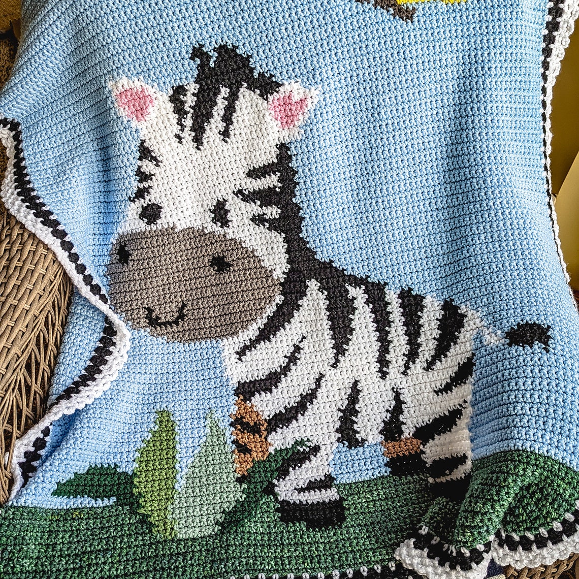 Zebra Crochet Baby or Toddler Blanket Pattern digital Pattern Download ...