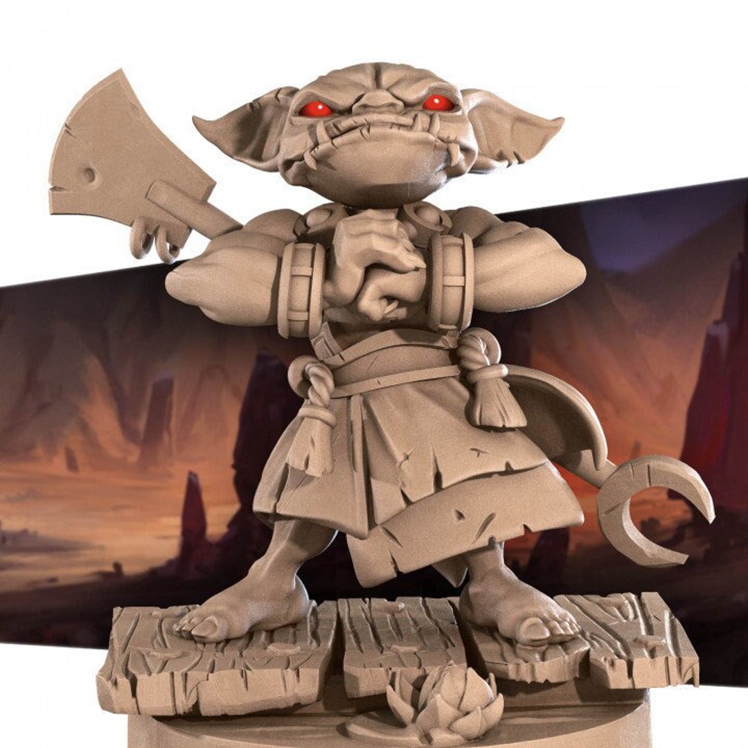 Goblin Monk Fighter With Crescent Spade Monk Staff Miniature |secret ...