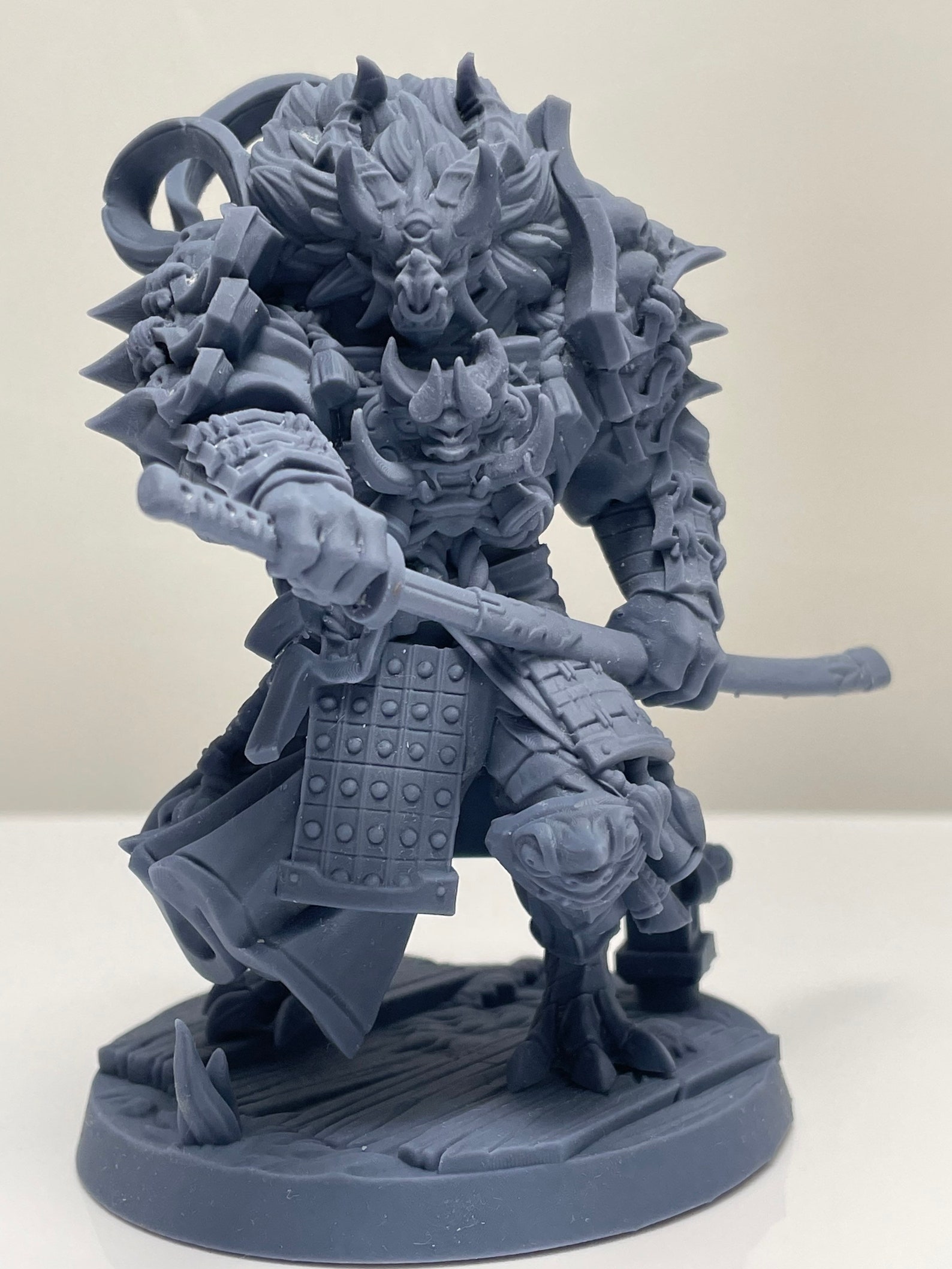 Japanese Male Samurai Dragonborn Miniature With Katana | Oni Yokai ...