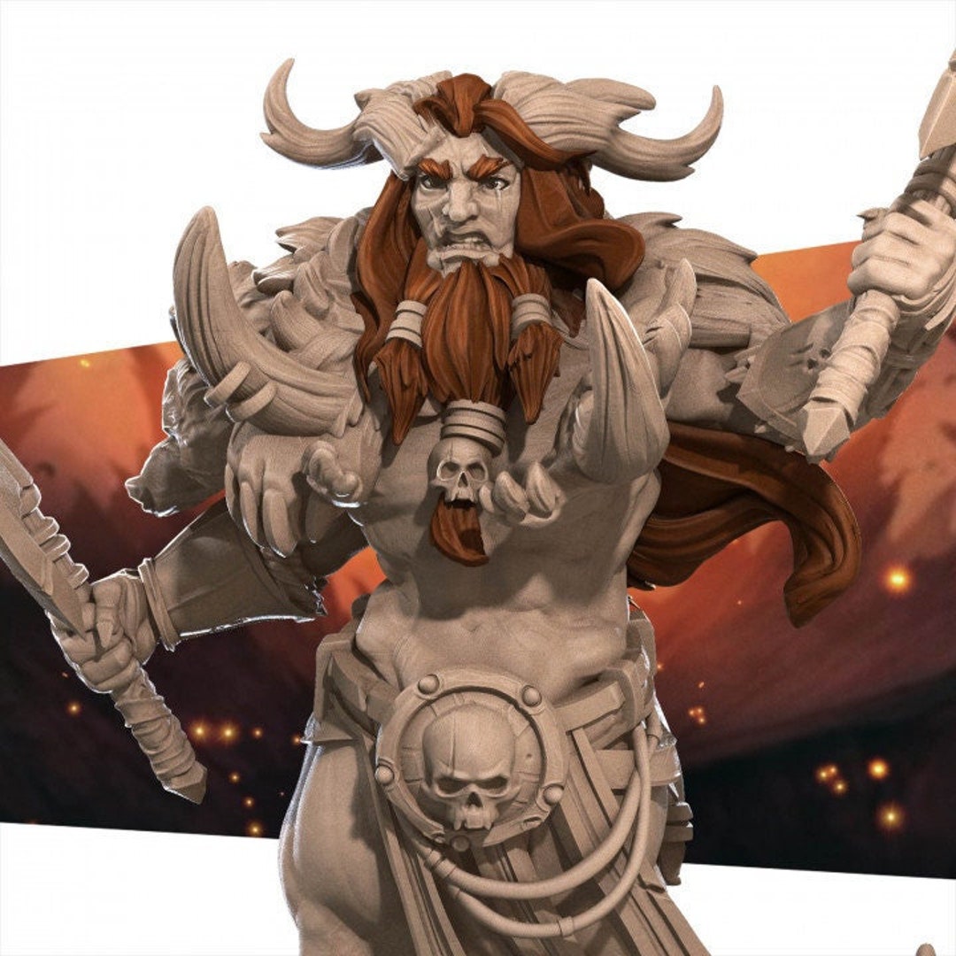 Male Centaur Barbarian Fighter Miniature |secret Forge| Druid Warrior ...