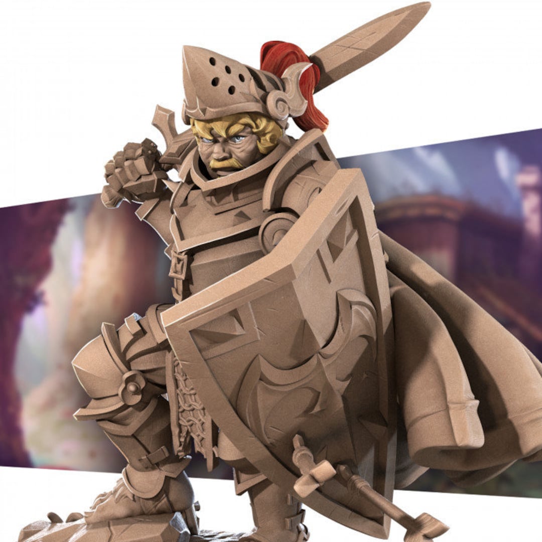 Male Halfling or Dwarf Paladin Miniature | Heavy Armored Sword and ...