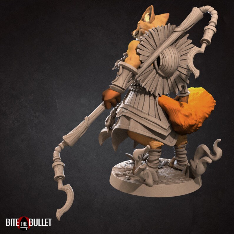 Foxfolk Katari Monk W Staff, Katana Miniature |secret Forg| Vulpine ...