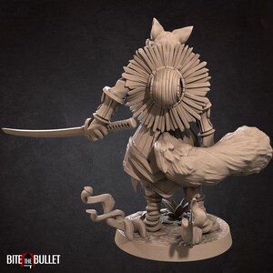 Foxfolk Monk W Staff, Katana Miniature |secret Forge| Vulpine Male ...