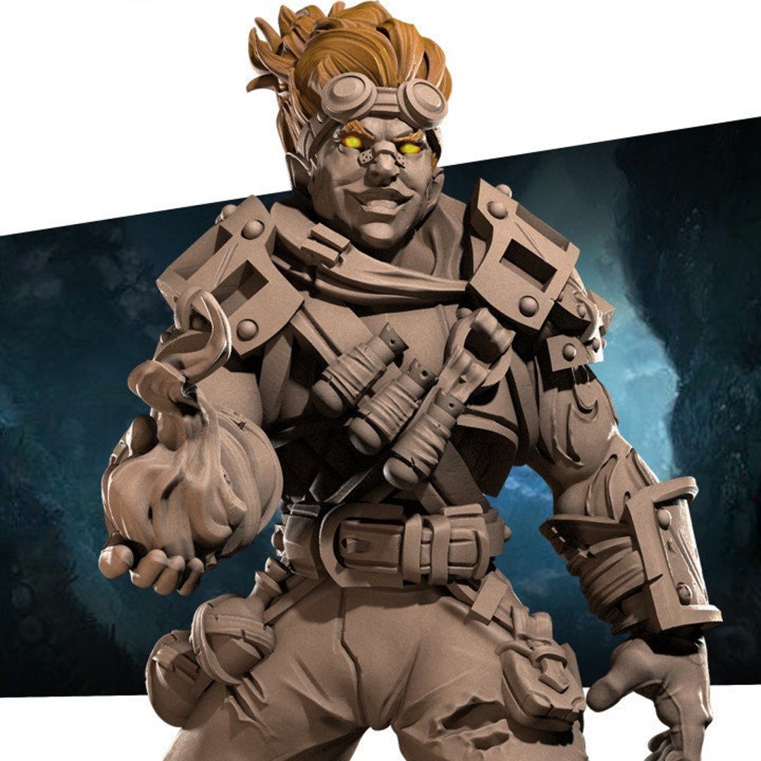 Fire Elemental Genasi Artificer Miniature |secret Forge| Male Alchemist ...