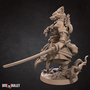 Foxfolk Monk W Staff, Katana Miniature |secret Forge| Vulpine Male ...