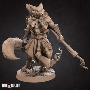 Foxfolk Monk W Staff, Katana Miniature |secret Forge| Vulpine Male ...