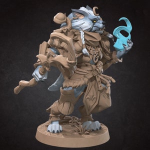 Female Werewolf Forest Druid Miniature With Staff Humanoid ...