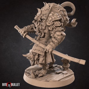 Japanese Male Samurai Dragonborn Miniature With Katana | Oni Yokai ...