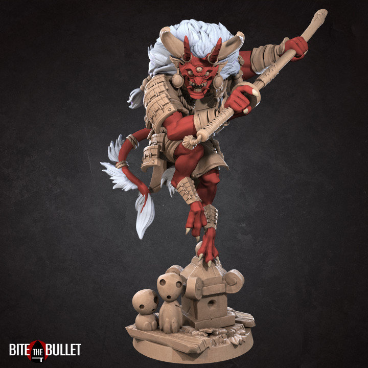 Japanese Samurai Oni Miniature With Katana Sword | Yokai Warrior for D ...