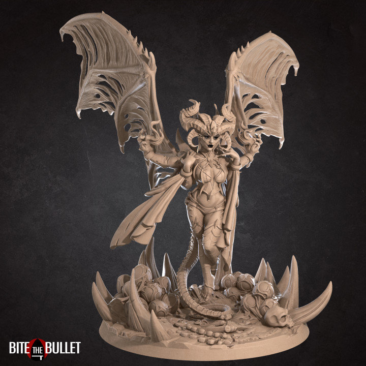 Female Demon Dragon Queen Evil Tiefling Miniature |secret Forge ...