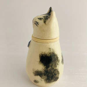 Handmade Ceramic Cat Urn Hand-painted Kitty Memorial Personalized Pet ...