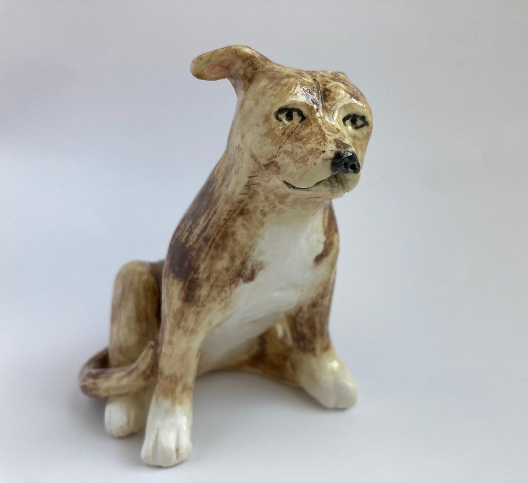Custom Ceramic Dog Figurine Hand-painted and Sculpted Pet Dog Statue ...