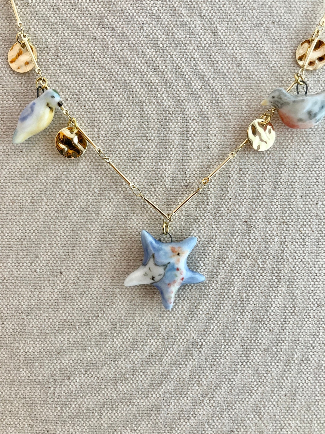 Handmade Porcelain Charm Necklace: Star, Cat, Art Charms - Etsy