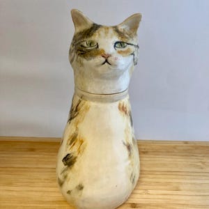 Handmade Ceramic Cat Urn | Hand-painted Kitty Memorial| Personalized ...