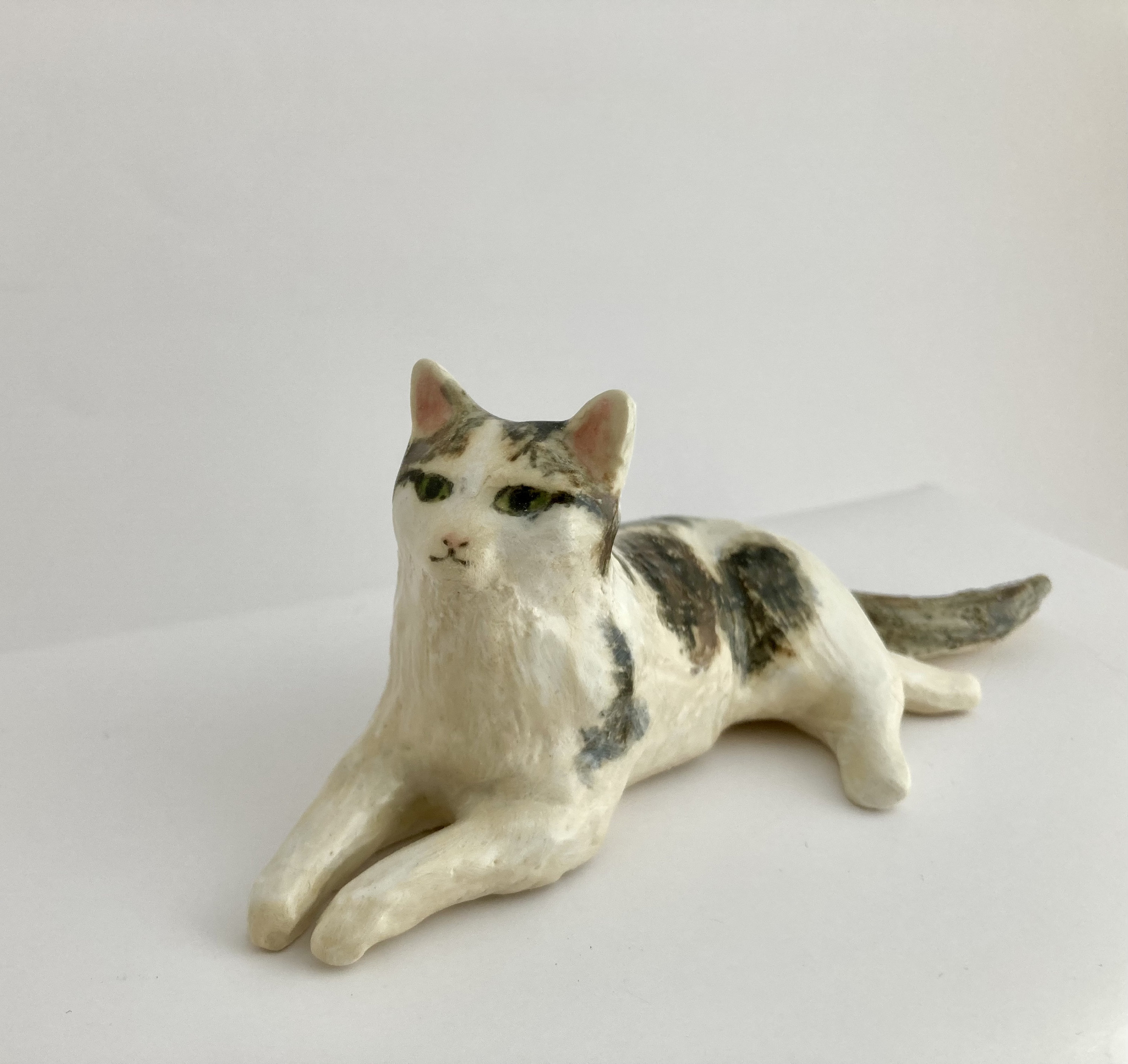 Custom Ceramic Cat Sculpture: Hand-painted Pet Portrait Figurine - Etsy