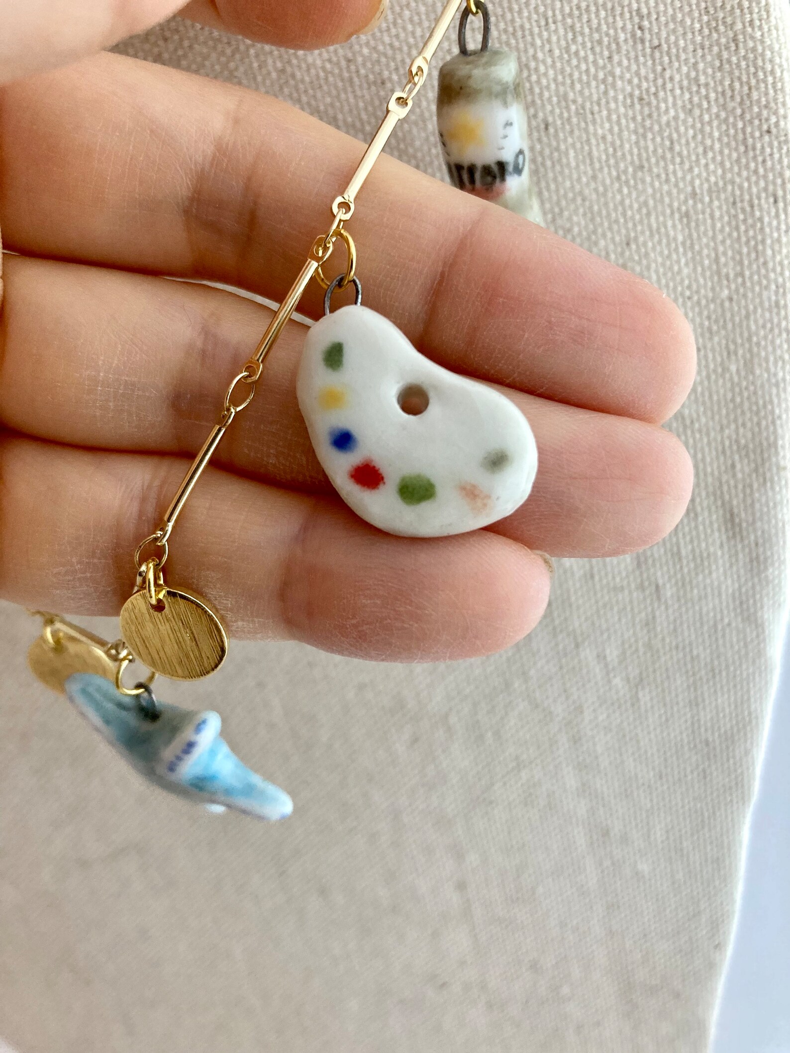 Handmade Porcelain Charm Necklace: Star, Cat, Art Charms - Etsy