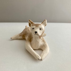 Custom Ceramic Dog Figurine: Hand-painted Pet Portrait Sculpture - Etsy