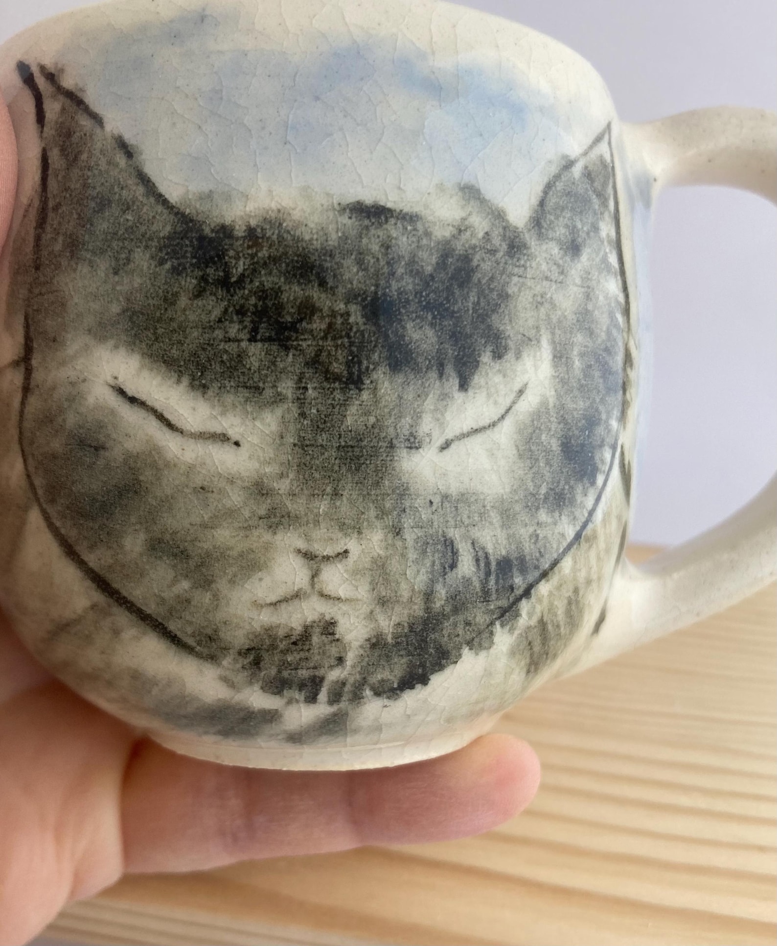 Handmade Ceramic Cat Mug: Hand-painted Watercolor Illustration - Etsy