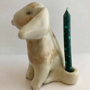 Ceramic Rabbit Candle Holder: Handmade Whimsical Cake Topper - Etsy