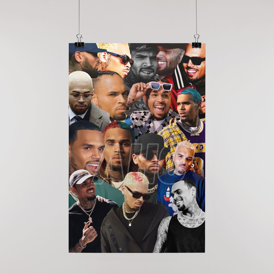 Chris Brown Team Breezy Wall Art Collage Poster Designed & Sold By ...