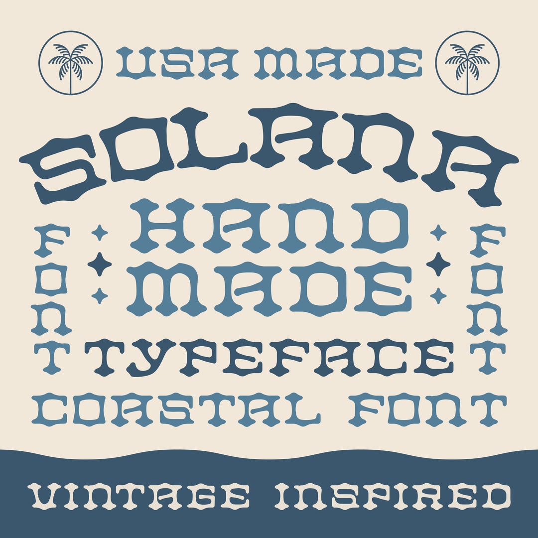 Solana Typeface | Coastal Font - Etsy