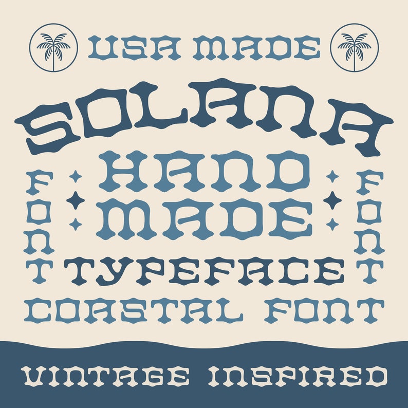 Solana Typeface | Coastal Font - Etsy