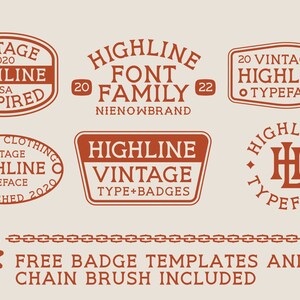 HIGHLINE Font | Vintage Typeface - Etsy