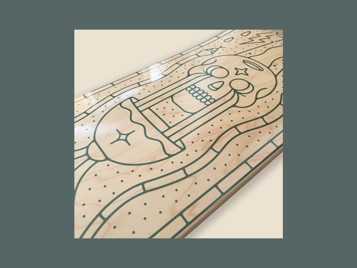 Skull Skateboard Deck - Etsy