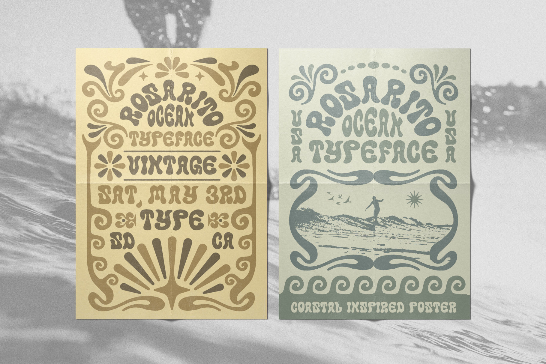 Rosarito Typeface | Surf Font - Etsy