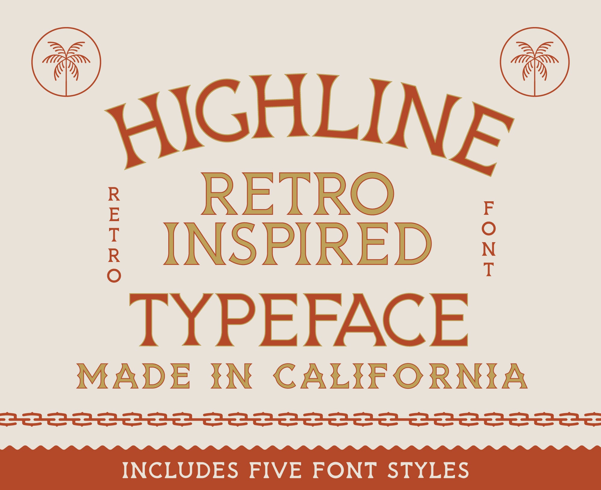 HIGHLINE Font Vintage Typeface - Etsy