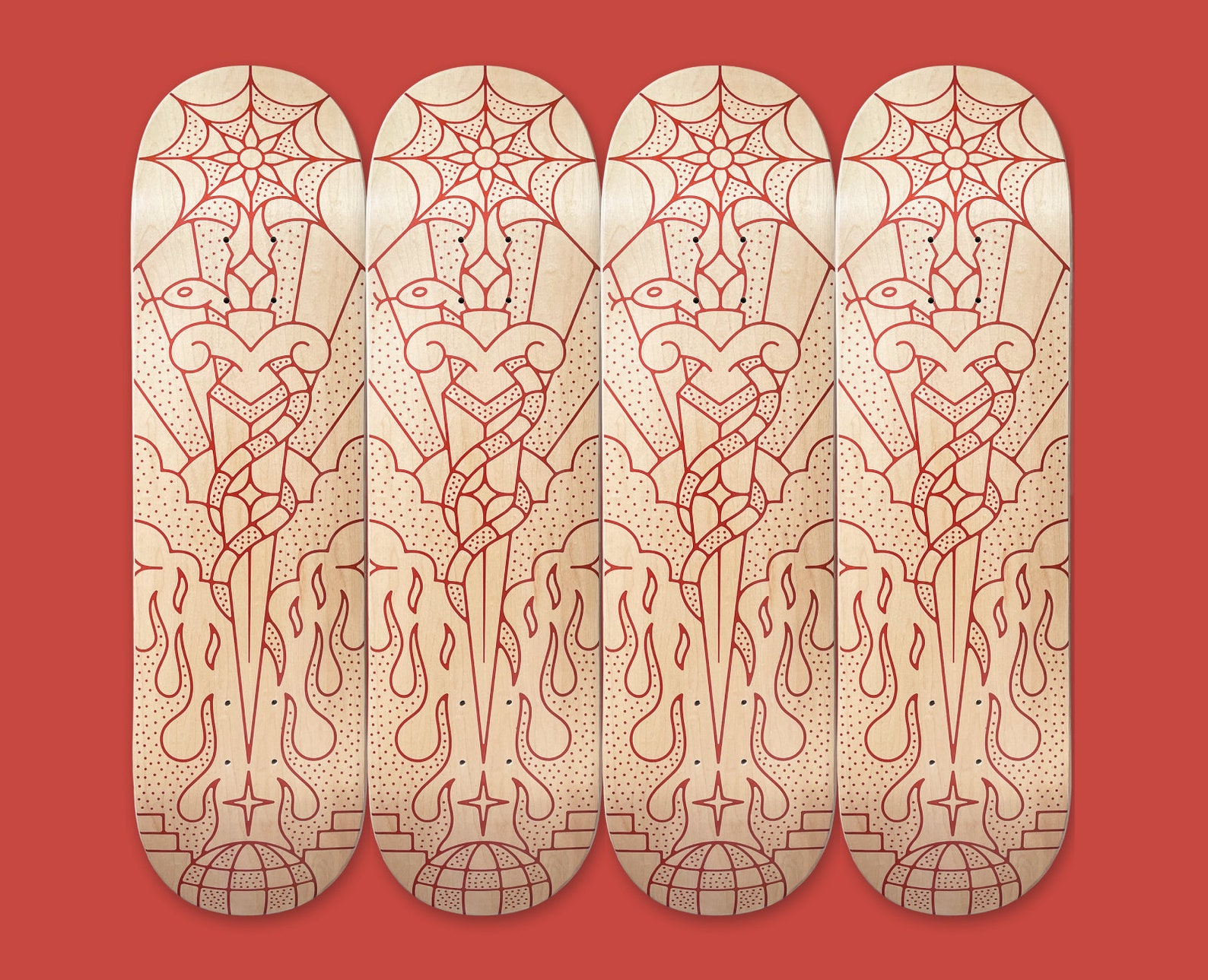 Snake & Dagger Skateboard Deck - Etsy