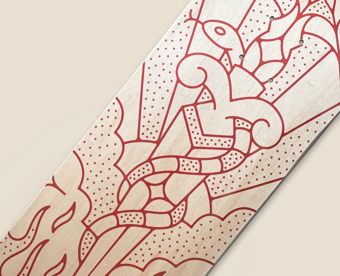 Snake & Dagger Skateboard Deck - Etsy