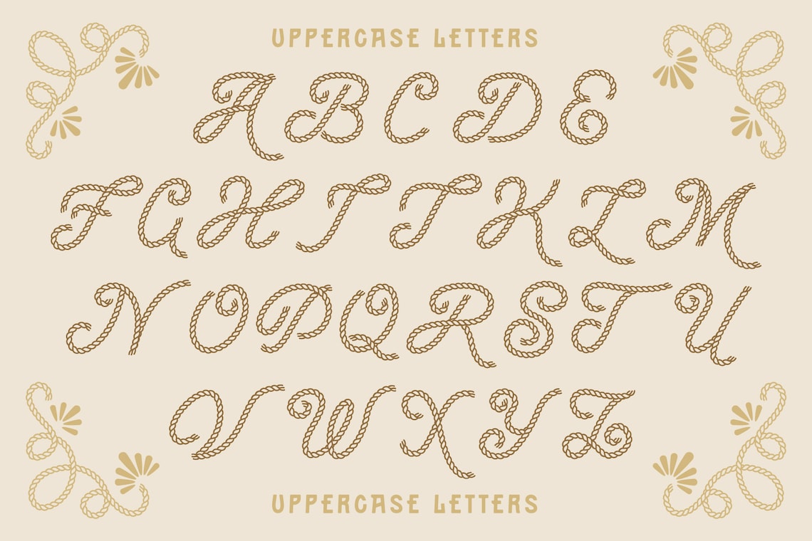 Desert Rope Typeface | Western Script Font - Etsy