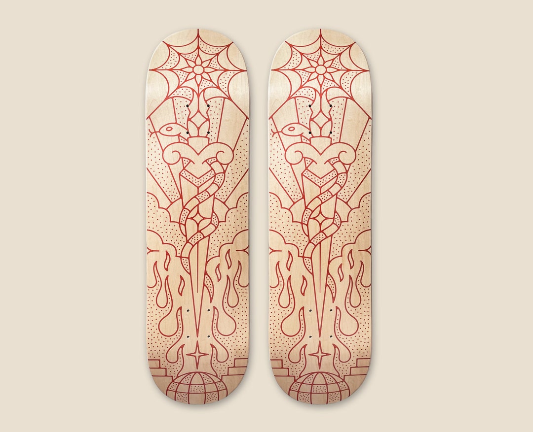 Snake & Dagger Skateboard Deck - Etsy